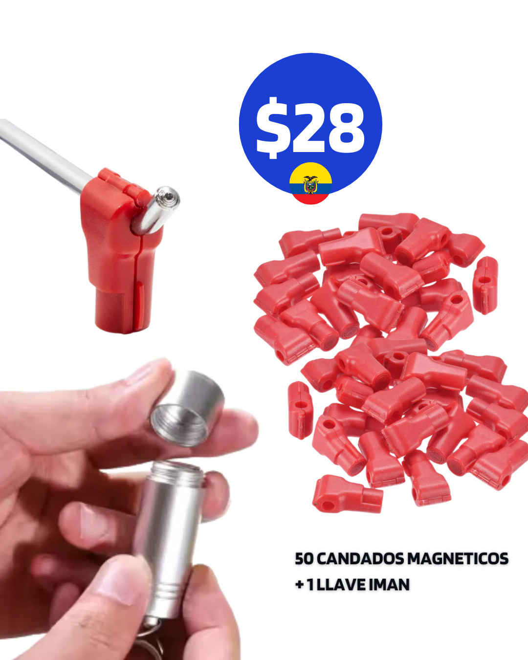 SET DE 50 CANDADOS MAGNETICOS CON 1 LLAVE– Distrimass